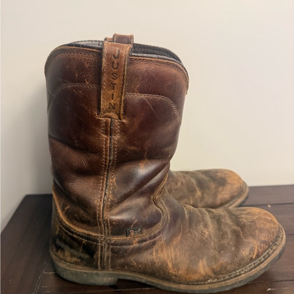 Justin Boots | Shoes | Justin Wk496 Mens 1ee Waterproof Leather Work ...